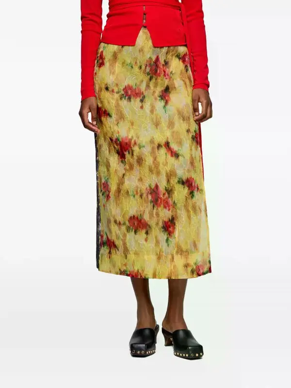 GANNI Organza Wrap Midi Skirt