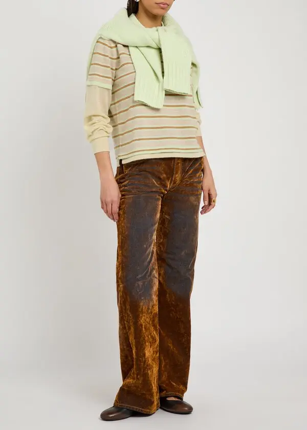 Guest In Residence Layered Striped Cashmere Rugby Jumper - Yellow