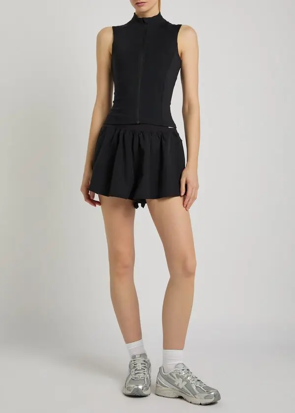 TALA Sleeveless High-neck Stretch-jersey Jacket With Zip Pocket - Black