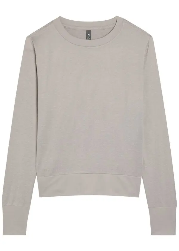 Vuori Daydream Stretch-jersey Crewneck Top - Light Grey