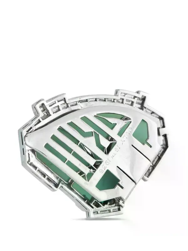 LB EXCLUSIVE 18k White Gold Turquoise And Diamond Brooch