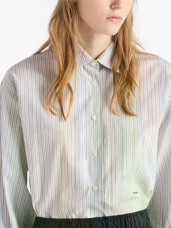 Prada Striped Cotton Poplin Shirt
