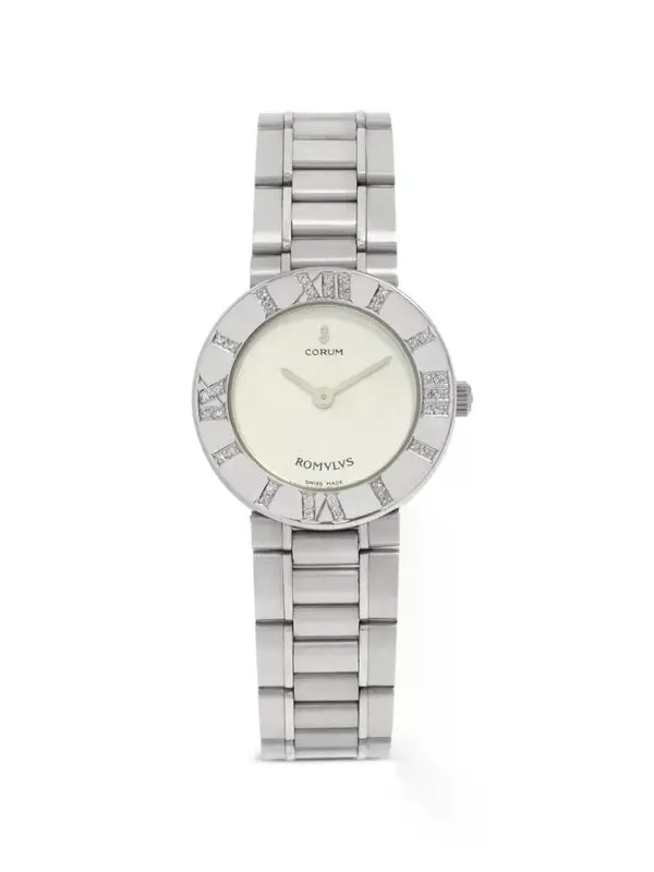 CORUM Romvlvs Diamond Bezel Stainless Steel Quartz Watch - Silver