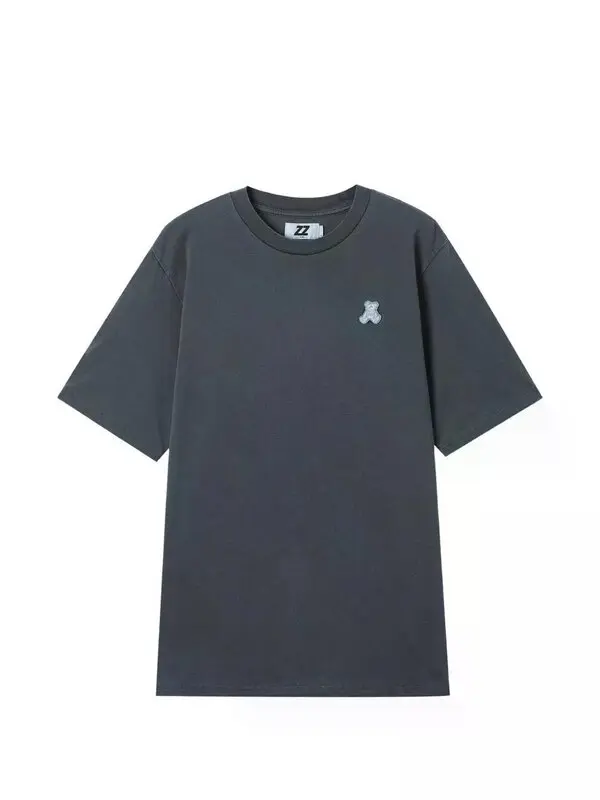 Izzue Teddy-bear-embroidered Crew-neck T-shirt - Grey