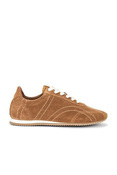 TOTEME Flex Suede Lace-up Sneakers - Copper