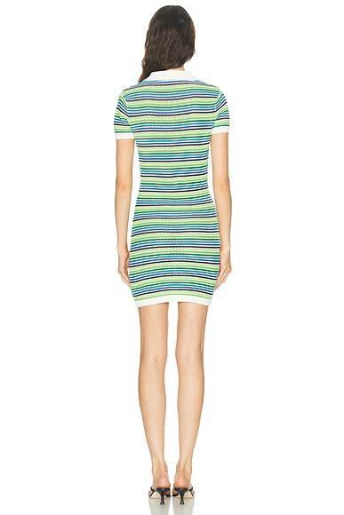 Casablanca Striped Crochet Knit Dress
