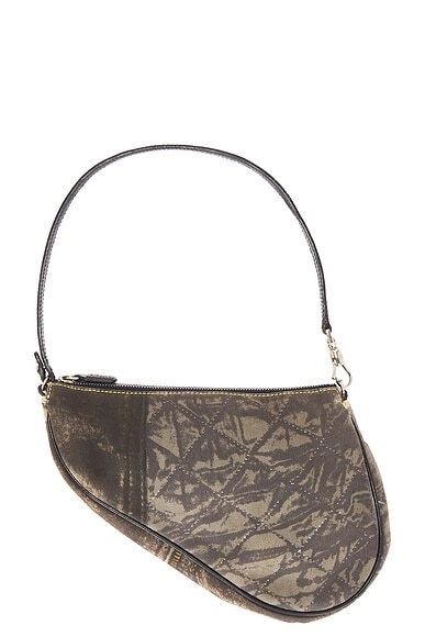 Dior Vintage Denim Saddle Bag - Black
