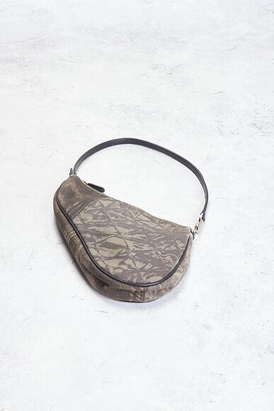 Dior Vintage Denim Saddle Bag - Black
