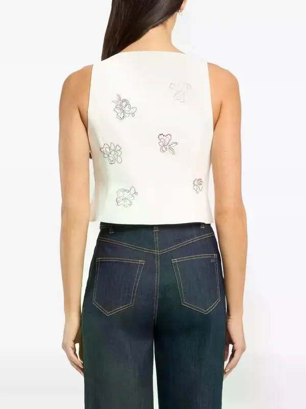 Cinq À Sept Rowena Embellished Cropped Sleeveless Top