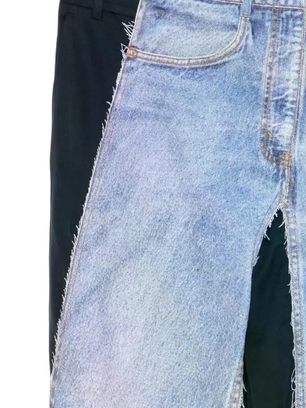 PUSHBUTTON Denim-patch Trousers