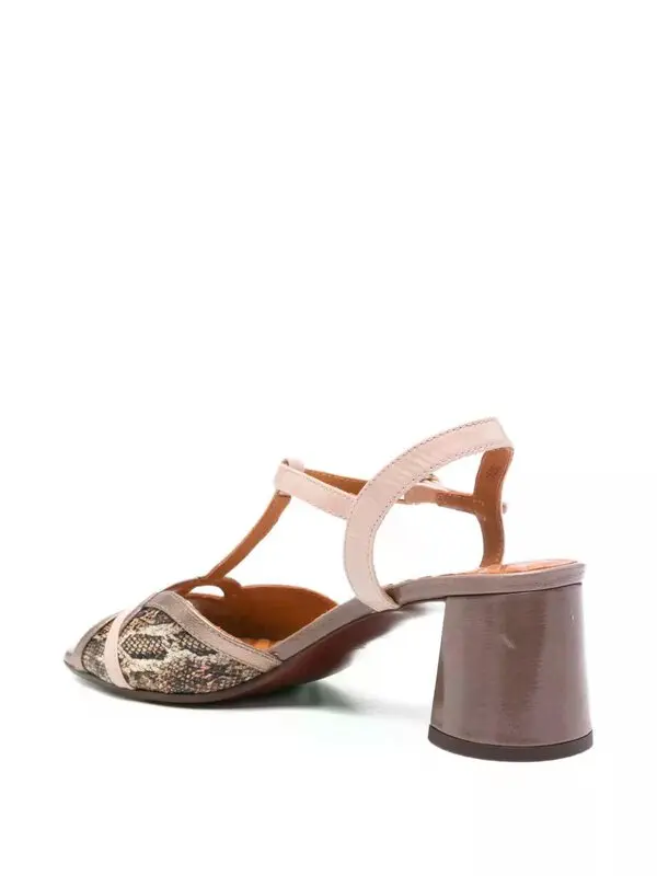Chie Mihara Snake-effect Leather Sandals - Neutrals