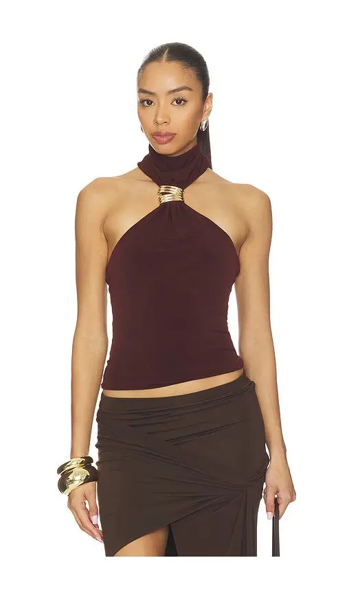 LOVERS AND FRIENDS Halterneck Top With Ring Detail
