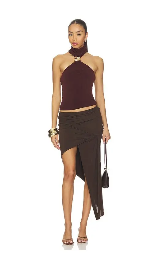 LOVERS AND FRIENDS Halterneck Top With Ring Detail