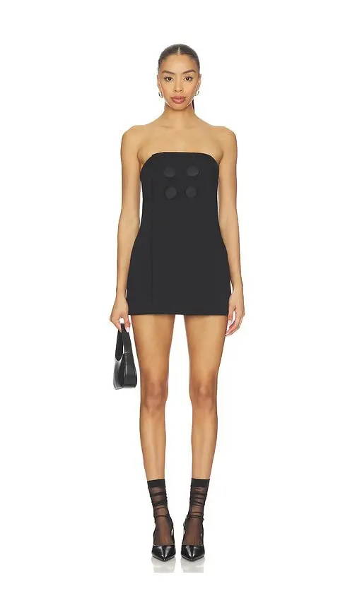 NIIHAI Strapless Mini Dress With Exaggerated Button Detail - Black
