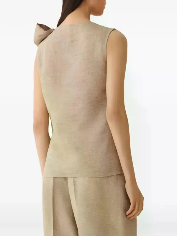 Fabiana Filippi Drape Sleeveless Top - Neutrals