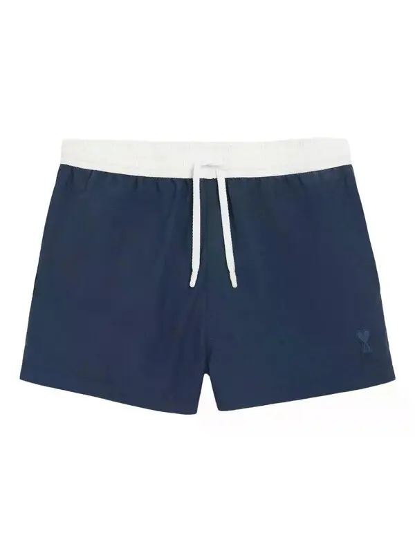 AMI Paris Drawstring Swim Shorts - Blue