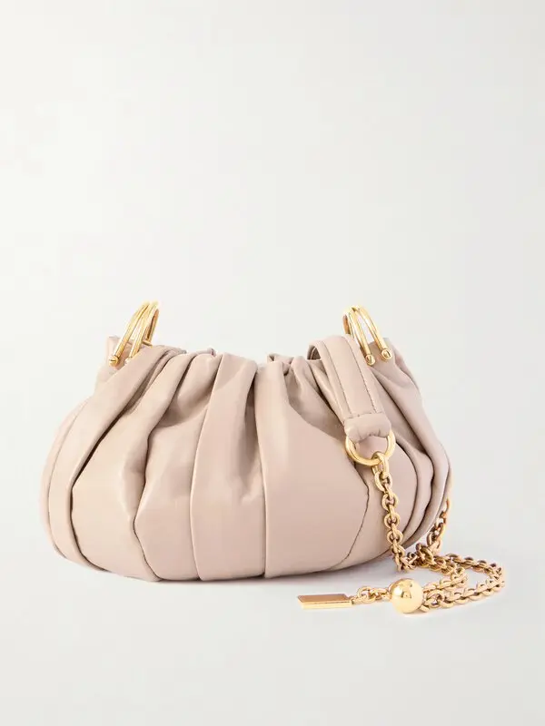 Chloé Pleated Leather Shoulder Bag - Pink