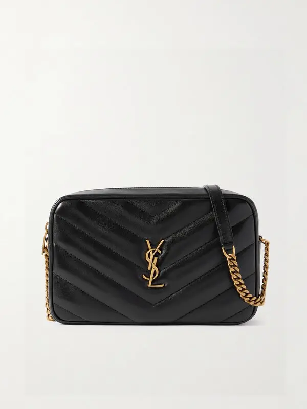 Saint Laurent Loulou Matelassé Textured-leather Shoulder Bag - Black