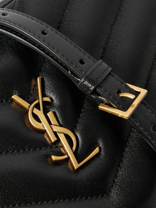 Saint Laurent Loulou Matelassé Textured-leather Shoulder Bag - Black