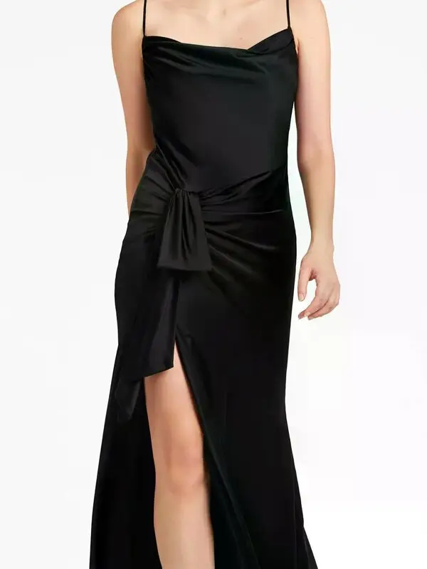 Cinq À Sept Side Slit Silk Dress - Black