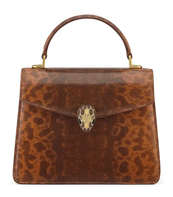 BVLGARI Medium Snakeskin Serpenti Forever Top-handle Bag - Brown
