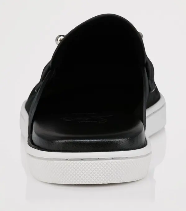CHRISTIAN LOUBOUTIN Chanme Donna Flat Leather Mules - Black