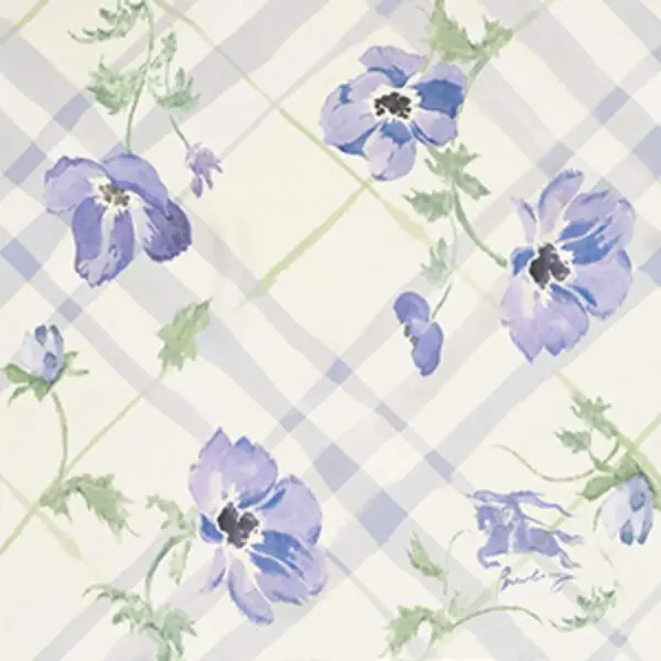 Burberry Silk Watercolour Check Scarf - Blue