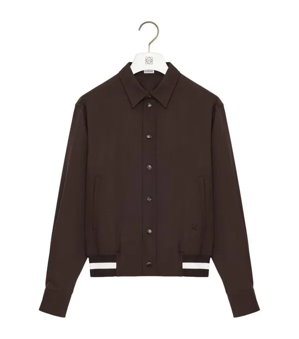 Loewe Wool-blend Stripe Trim Shirt Jacket
