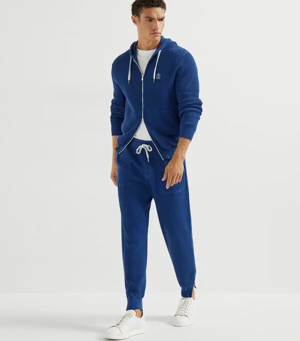 Brunello Cucinelli Cotton Knitted Straight Sweatpants