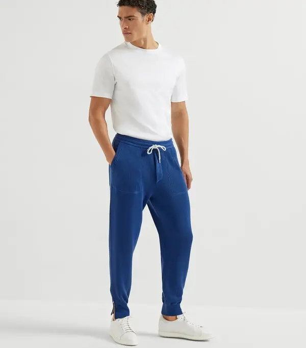 Brunello Cucinelli Cotton Knitted Straight Sweatpants