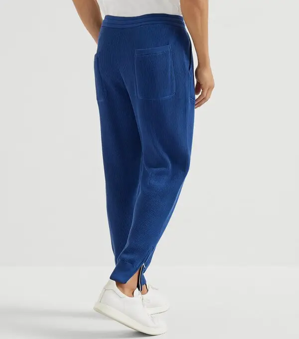 Brunello Cucinelli Cotton Knitted Straight Sweatpants