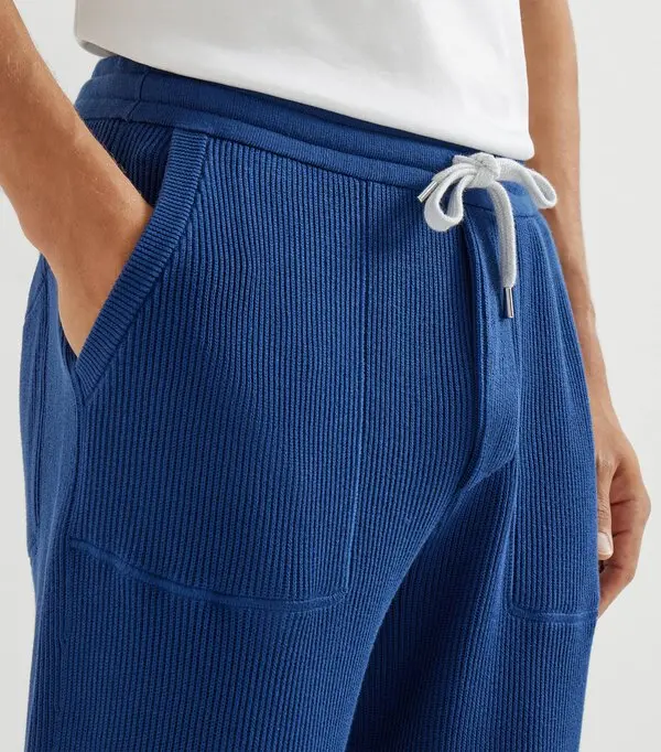 Brunello Cucinelli Cotton Knitted Straight Sweatpants
