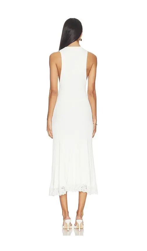 SELF-PORTRAIT Knit Lace Insert Midi Dress
