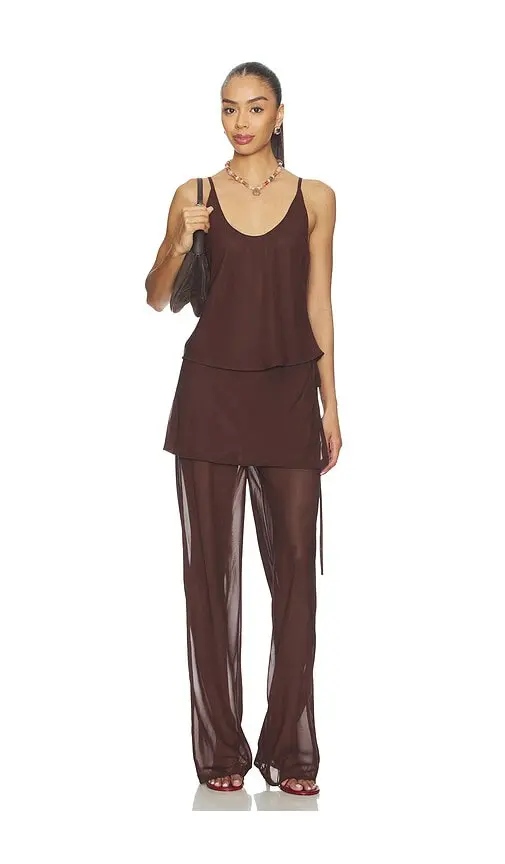 MADISON THE LABEL Anastasia Tank - Chocolate