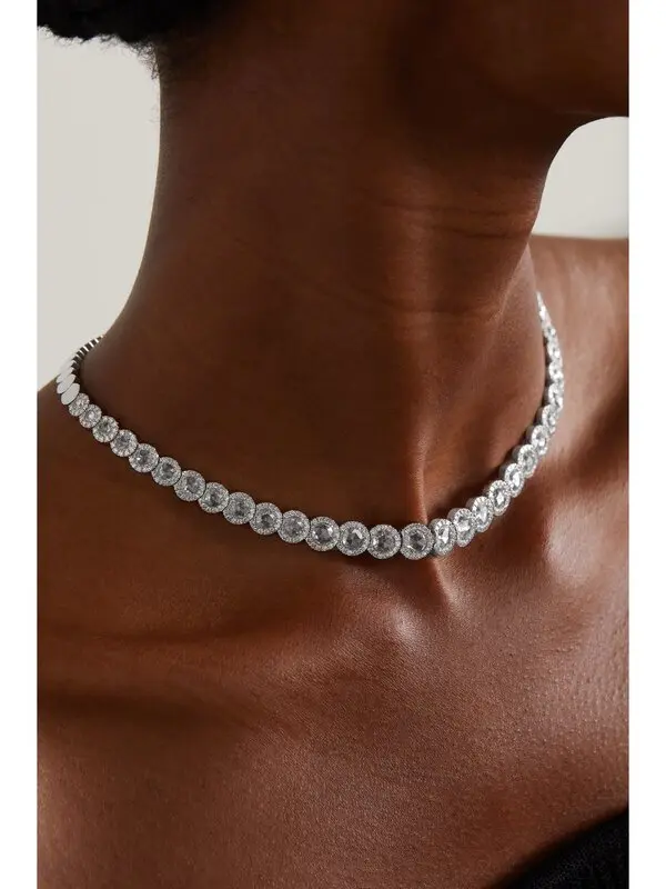 DAVID MORRIS 18-karat White Diamond Necklace