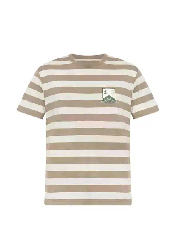 Emporio Armani Striped Logo-patch T-shirt