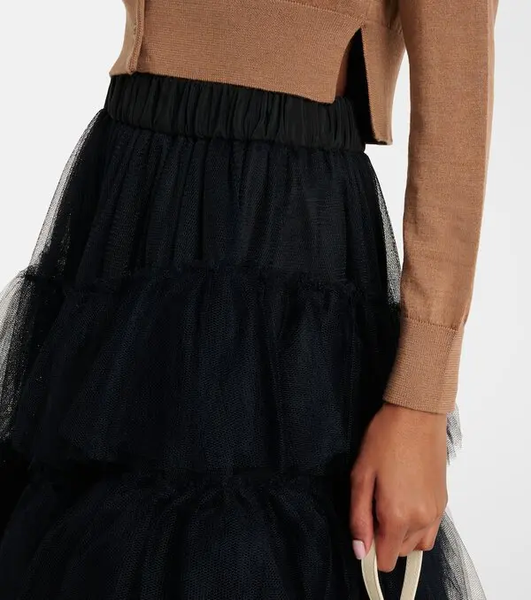 Simone Rocha Embellished Cropped Wool And Silk Cardigan