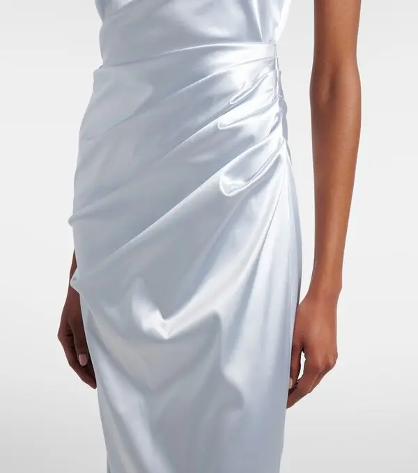 Dolce & Gabbana One-shoulder Ruched Satin Dress