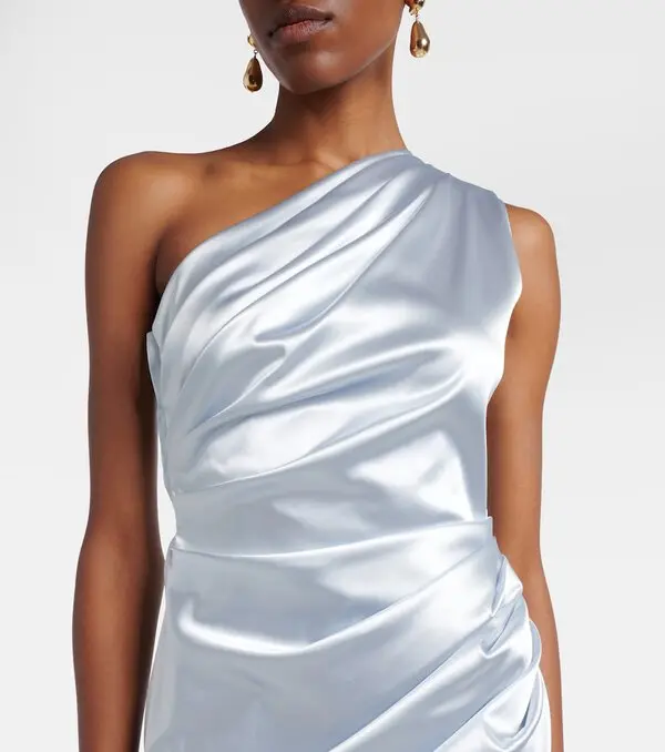 Dolce & Gabbana One-shoulder Ruched Satin Dress