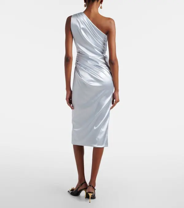 Dolce & Gabbana One-shoulder Ruched Satin Dress