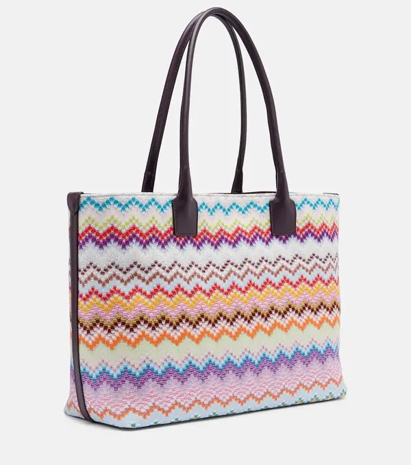 Missoni Zigzag Leather-trimmed Tote Bag