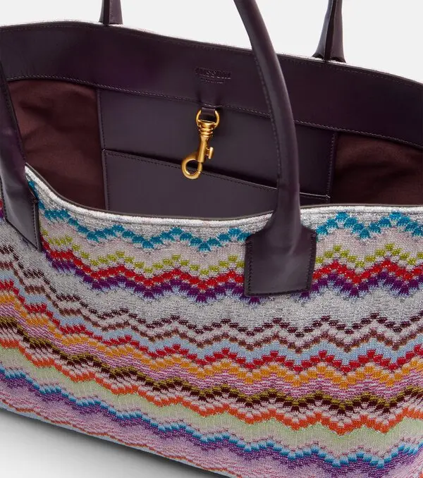 Missoni Zigzag Leather-trimmed Tote Bag