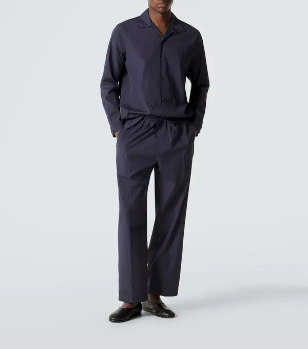 UMIT BENAN Havana Cotton And Silk Shirt - Blue