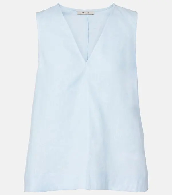 Asceno Manta Linen Top - Blue