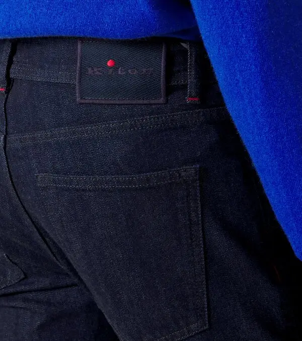 Kiton Slim Jeans In Indigo Cotton - Blue