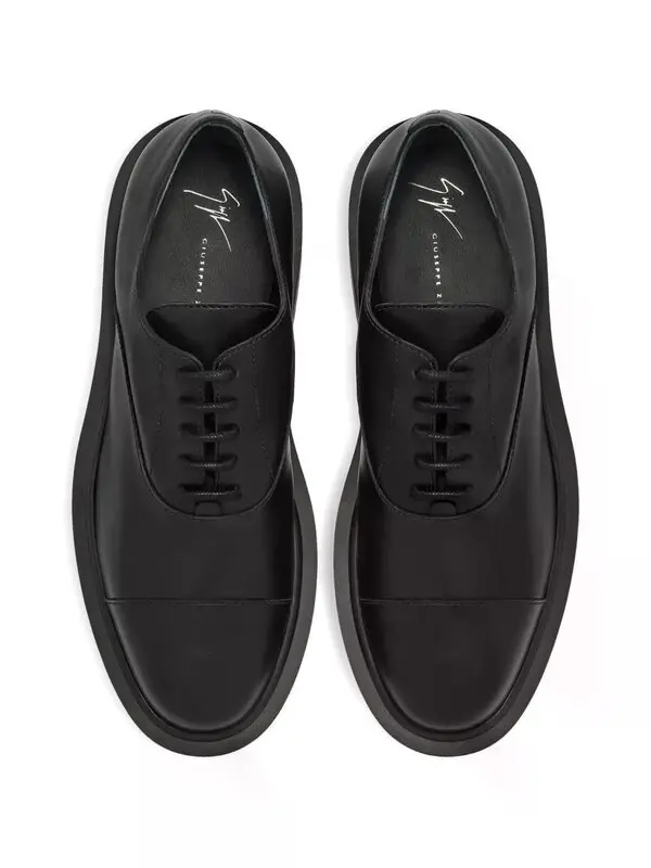 GIUSEPPE ZANOTTI Harald Leather Derby Shoes - Black