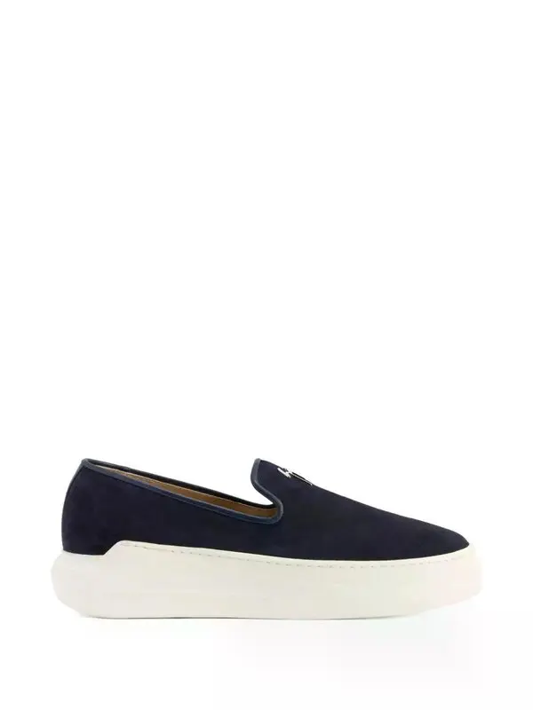 GIUSEPPE ZANOTTI Conley Signature Velour Loafers - Blue