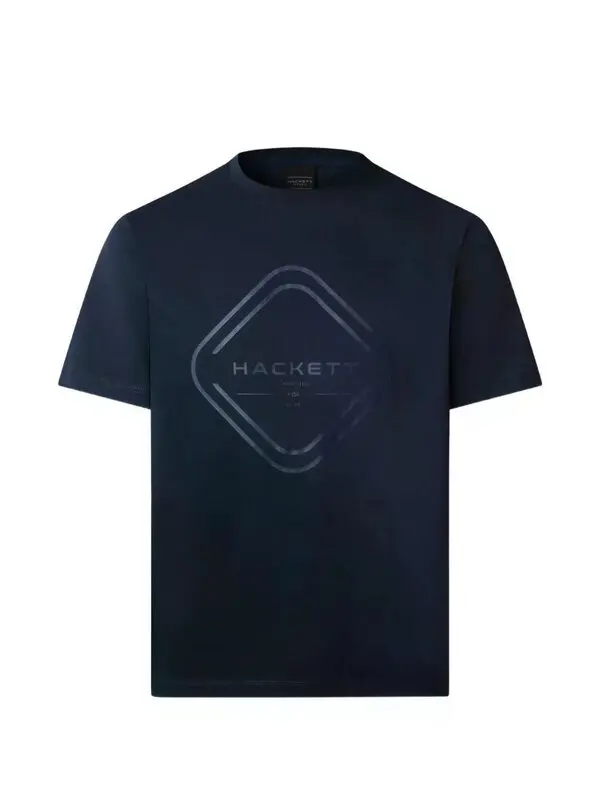 HACKETT  Classic Fit Graphic-print Round-neck Cotton T-shirt - Blue