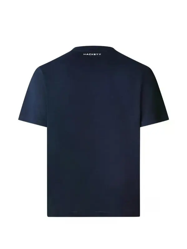 HACKETT  Classic Fit Graphic-print Round-neck Cotton T-shirt - Blue