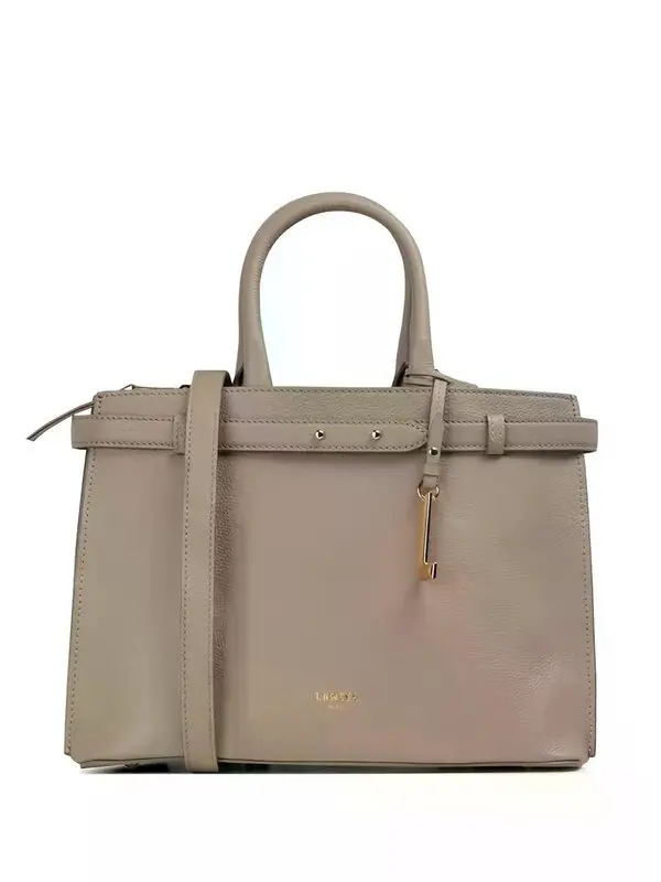LANCEL Faubourg Grained Leather Top Handle Tote Bag - Neutrals